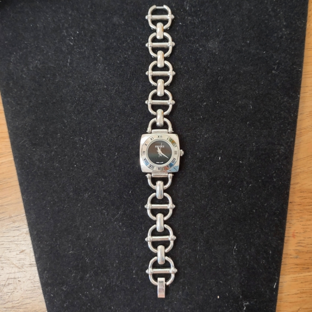 Gucci G-Timeless Horse Bit Chain Black And Stainless … - Gem